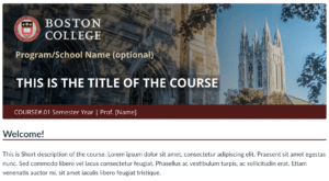 Canvas Homepage Templates – Digital Learning Design Toolkit