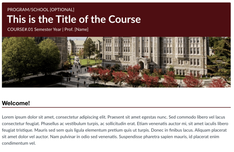 Canvas Homepage Templates – Digital Learning Design Toolkit