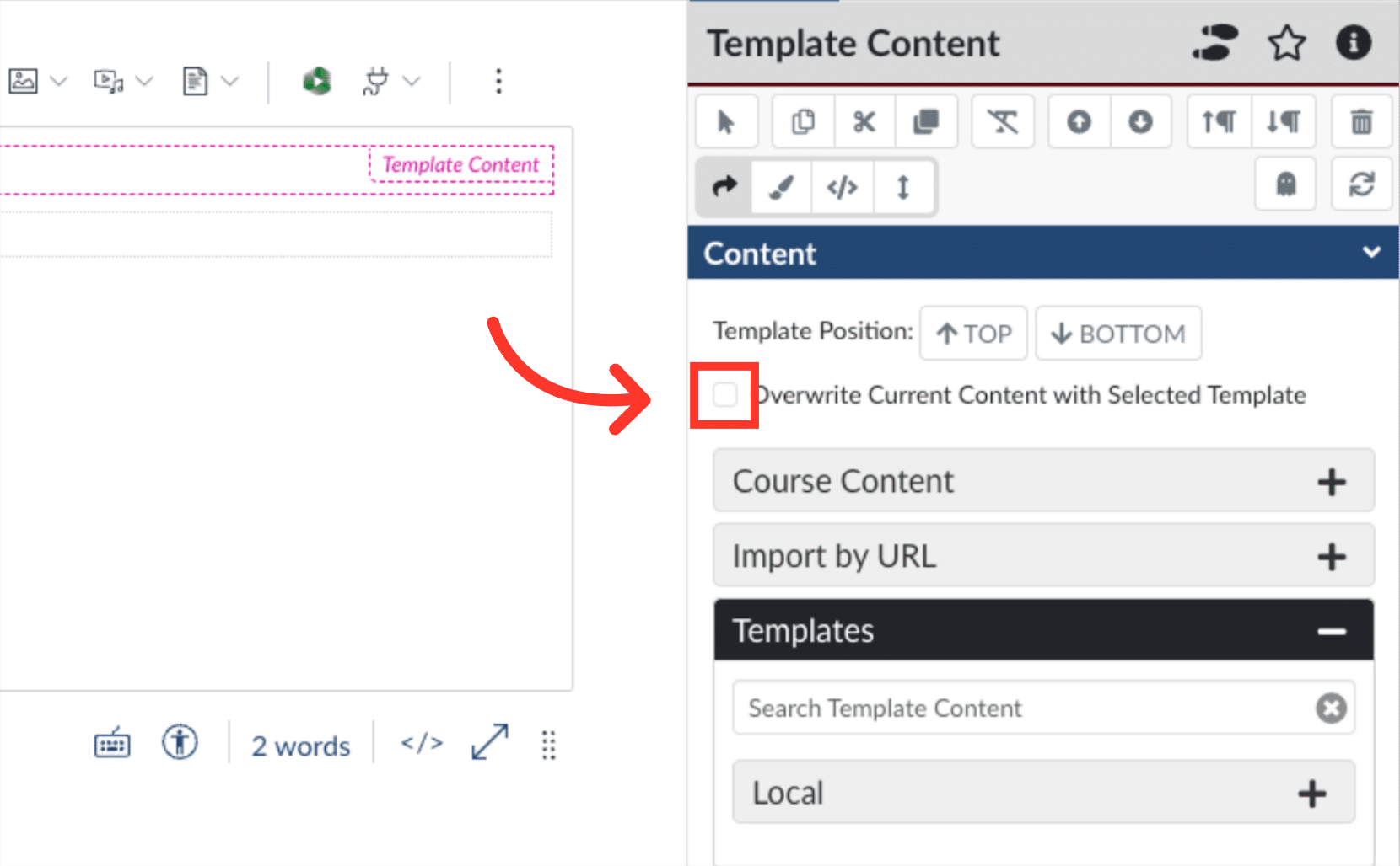 Adding Content from Page Templates – Digital Learning Design Toolkit