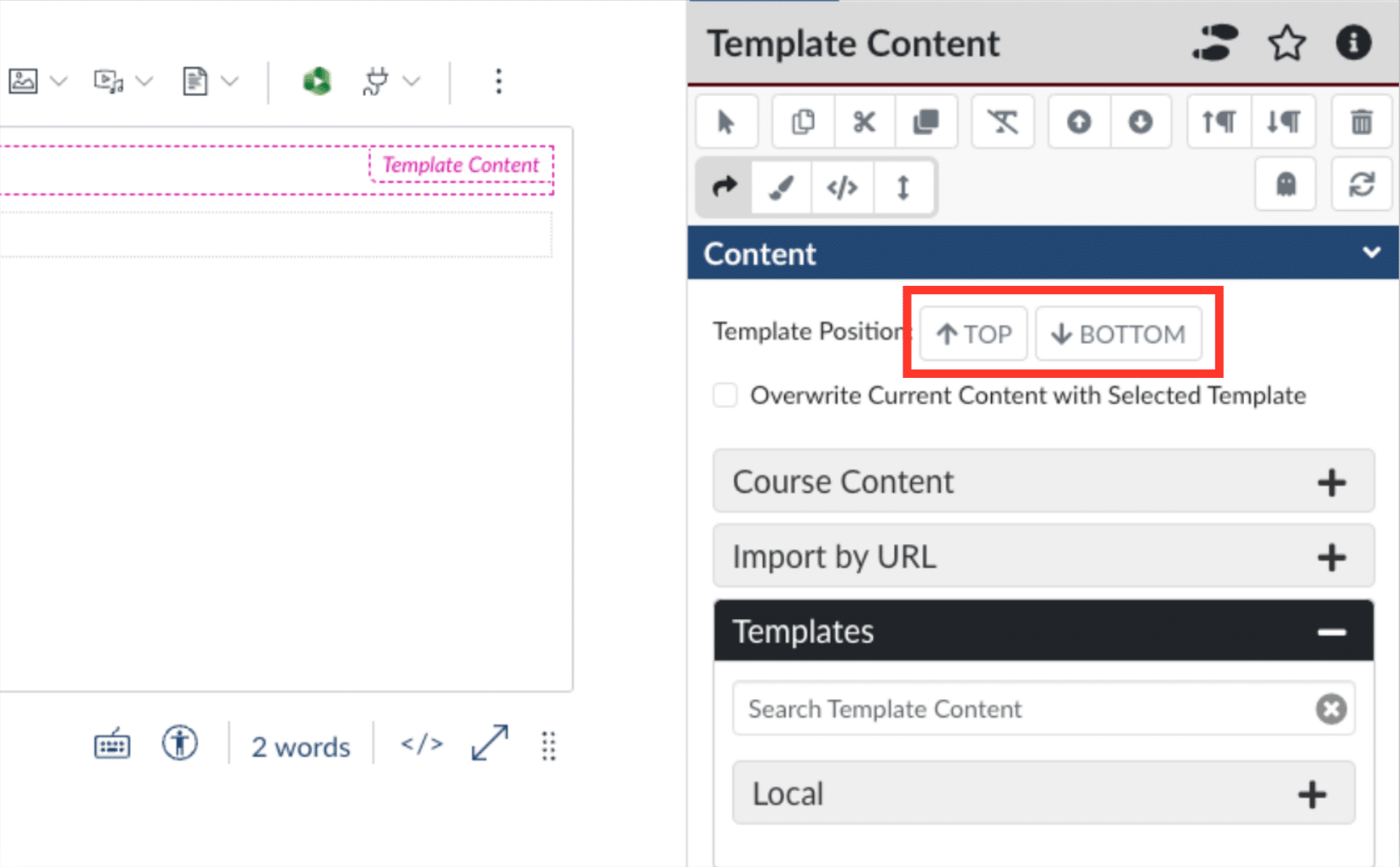 Adding Content from Page Templates – Digital Learning Design Toolkit