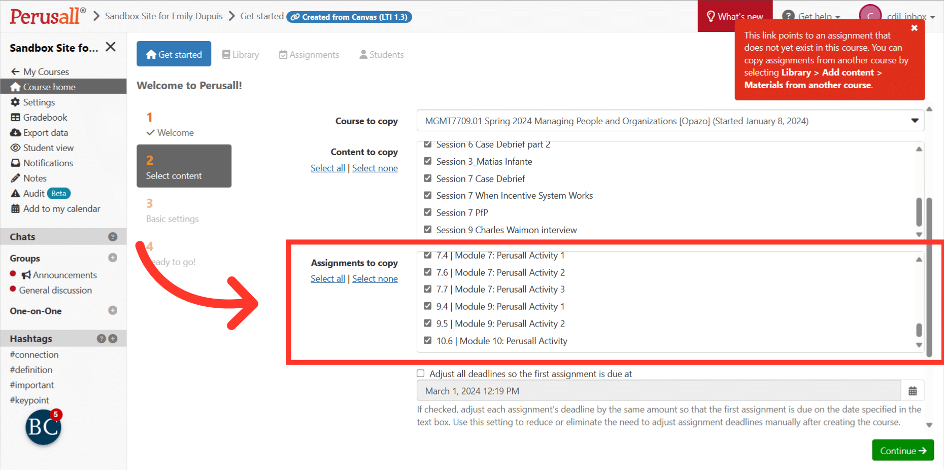 Copying Existing Perusall Content – Digital Learning Design Toolkit