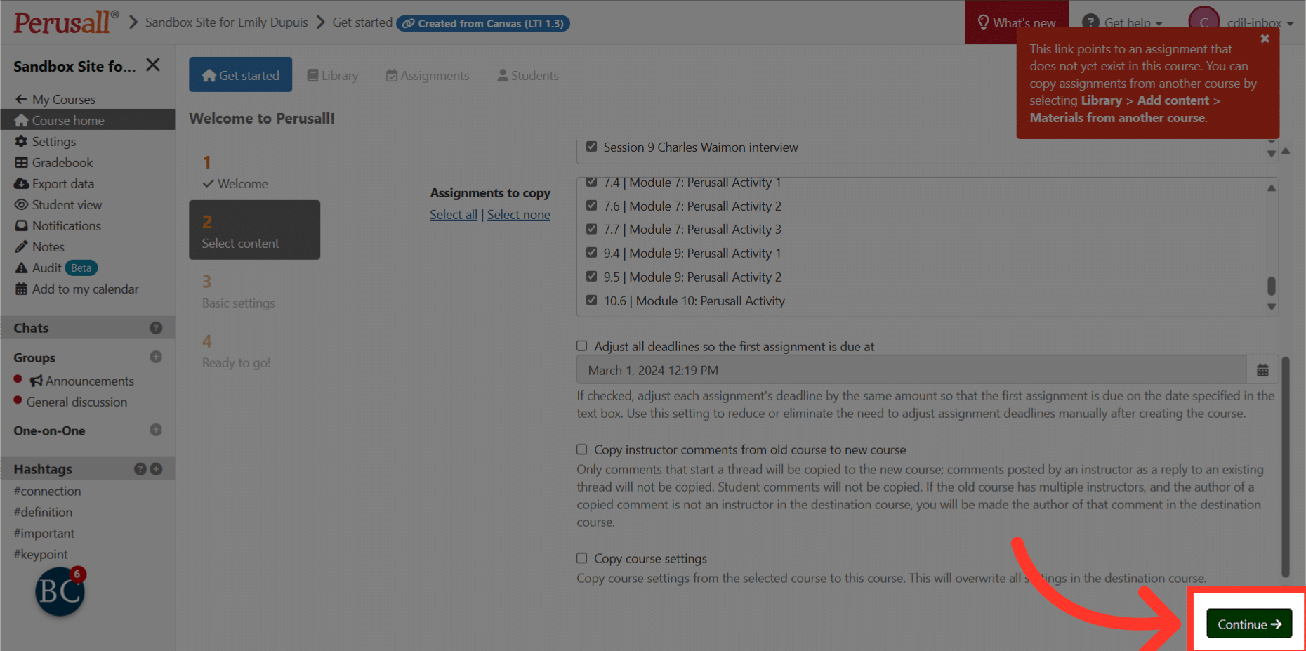 Copying Existing Perusall Content – Digital Learning Design Toolkit
