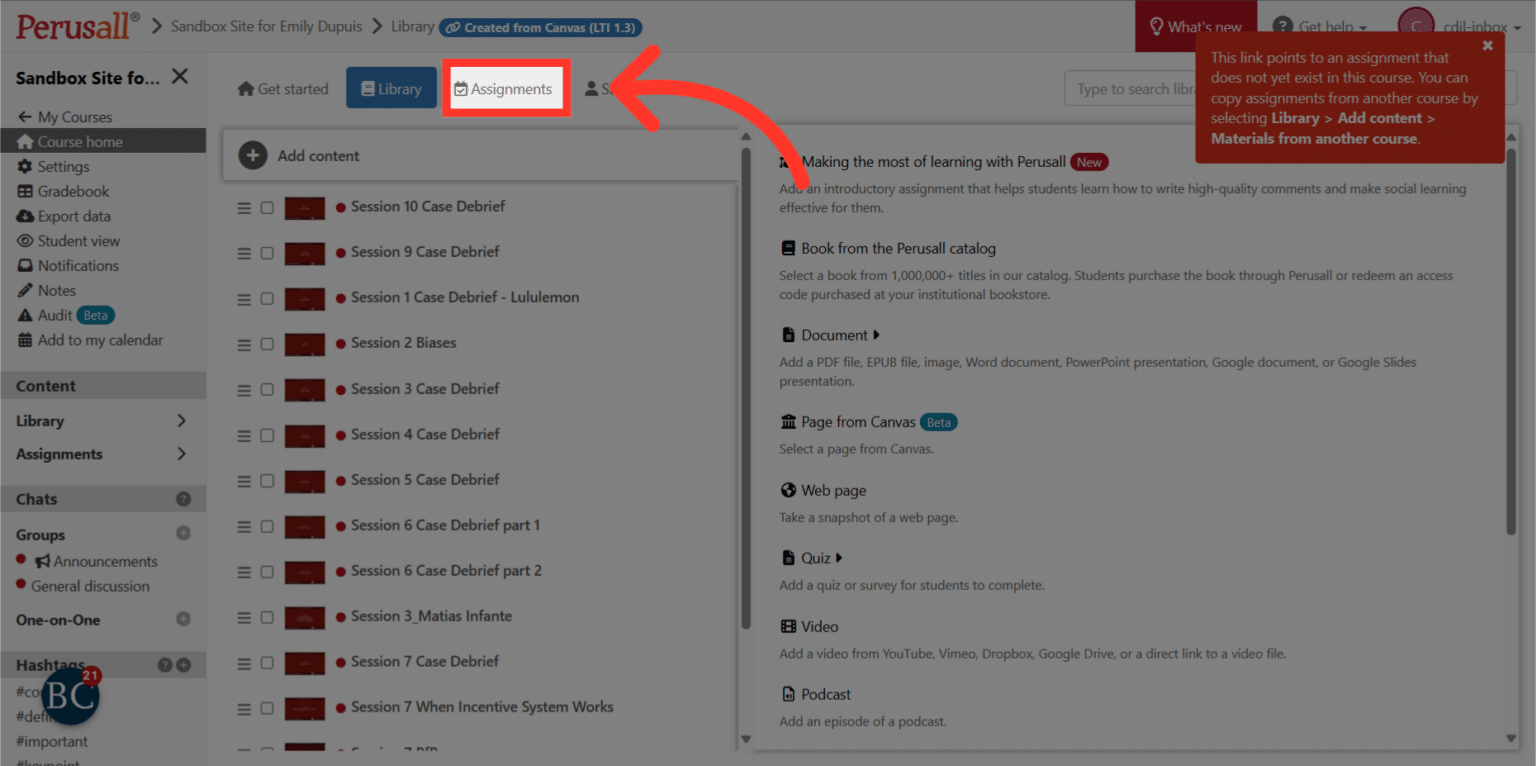 Copying Existing Perusall Content – Digital Learning Design Toolkit