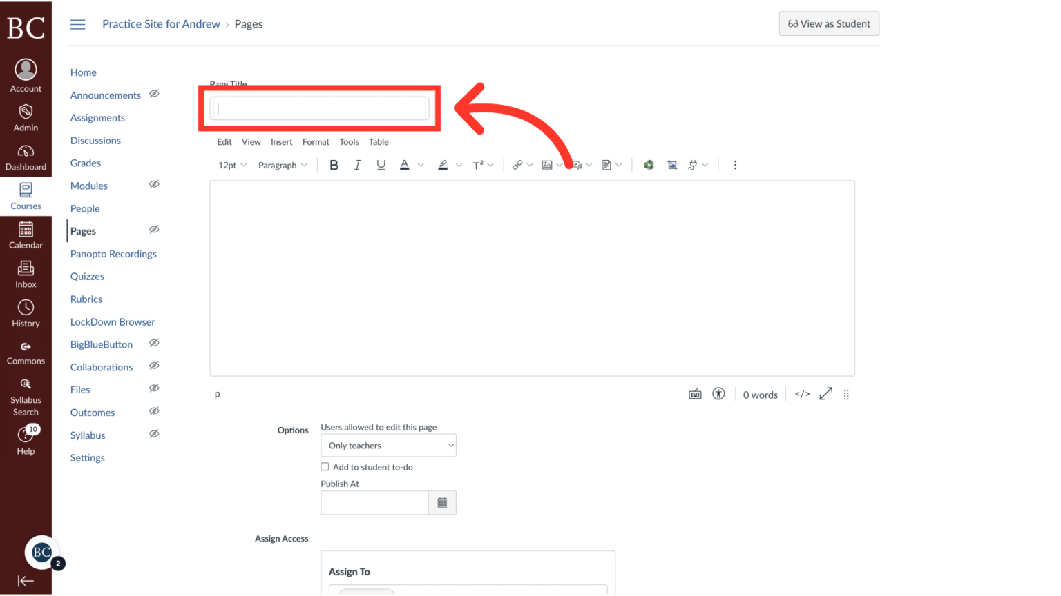 Creating a Page to Display Content on Canvas – Digital Learning Design ...