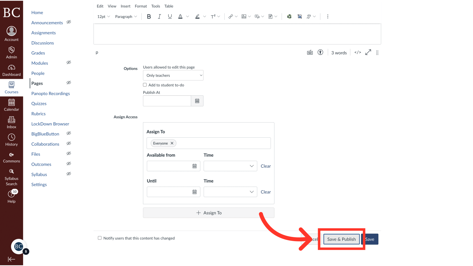 Creating a Page to Display Content on Canvas – Digital Learning Design ...