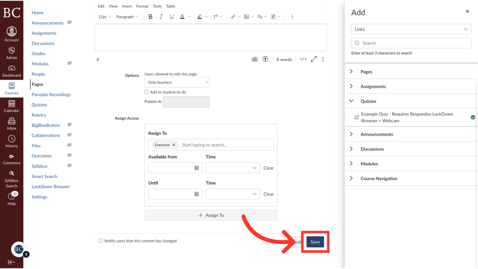 Adding Course Links with the Canvas Rich Content Editor – Digital ...