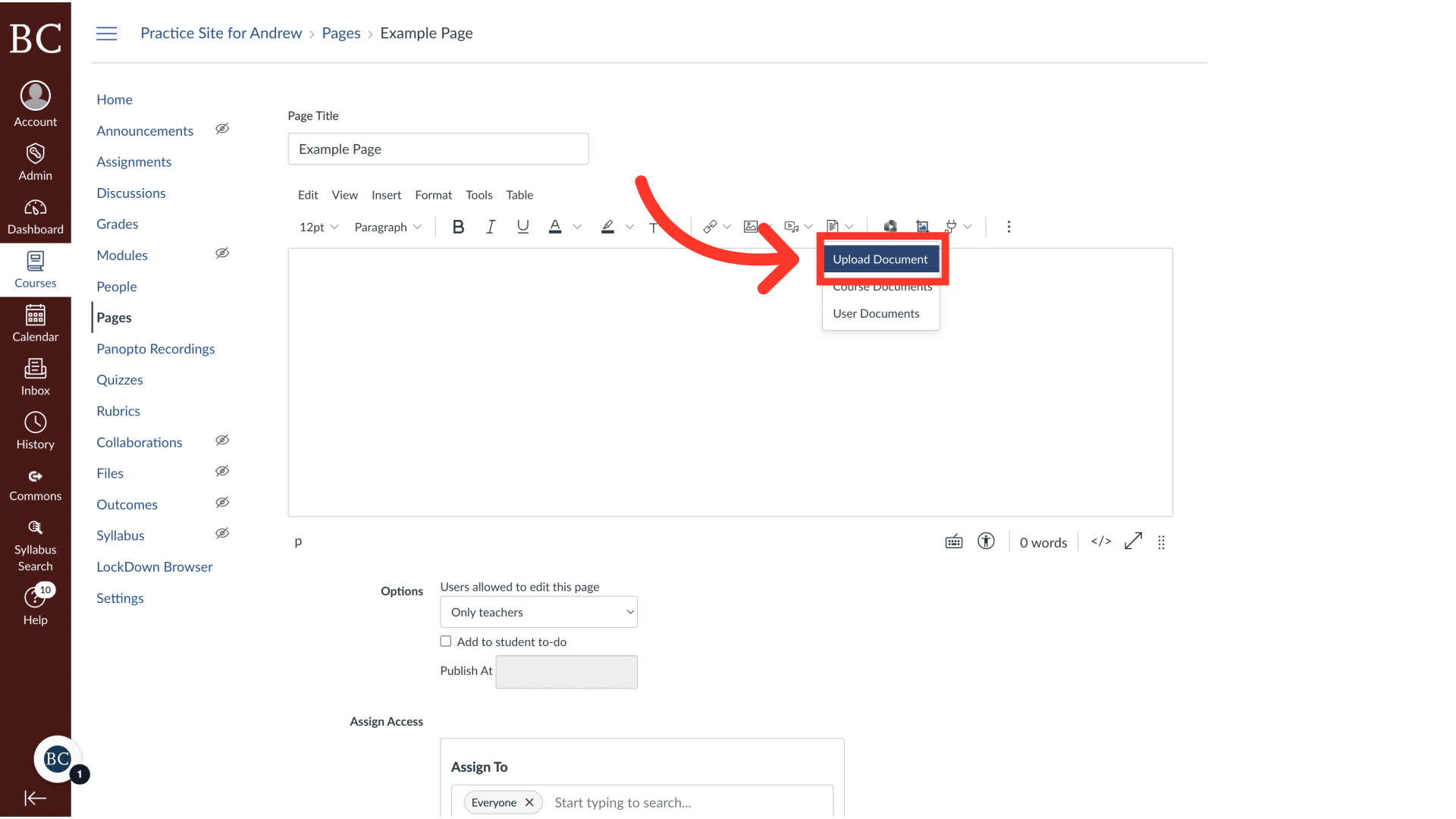 Adding Files With The Canvas Rich Content Editor Digital Learning