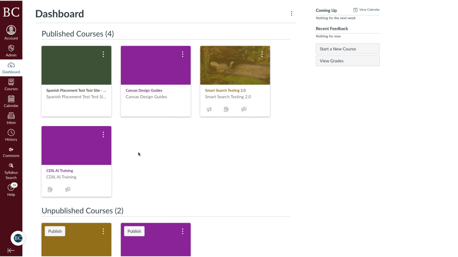 Selecting Which Courses Appear on Your Canvas Dashboard – Digital Learning Design Toolkit