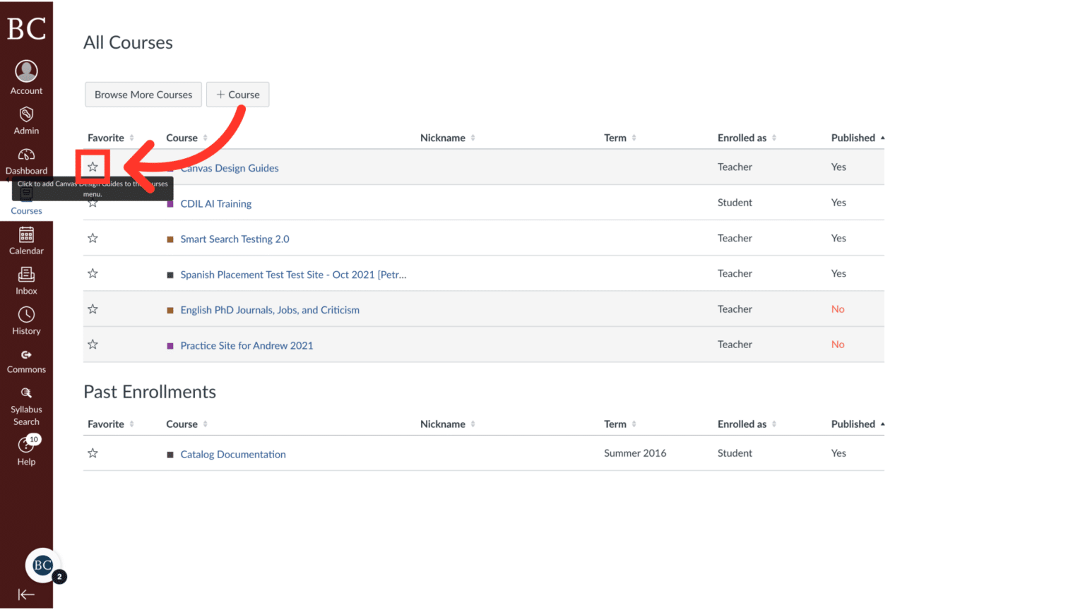 Selecting Which Courses Appear on Your Canvas Dashboard – Digital ...