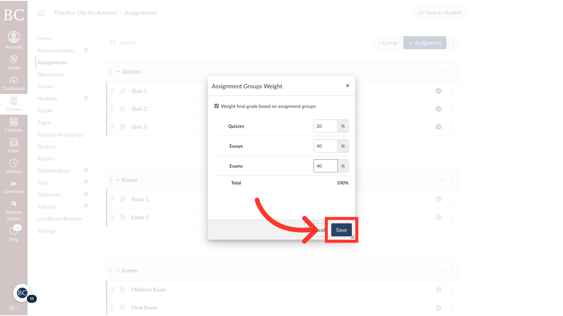 Setting up the Gradebook with Weighted Assignment Groups – Digital Learning Design Toolkit