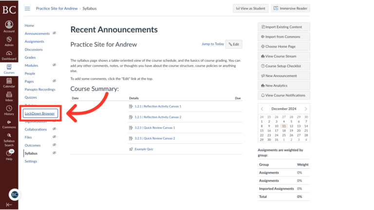 How To Enable Lockdown Browser For A Canvas Quiz Digital Learning
